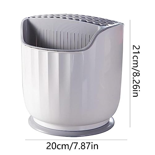 Komost Rotating Utensil Holder for Countertop, Utensil Organizer Caddy Crock for Kitchen Counter, Knife Holder Storage Rack