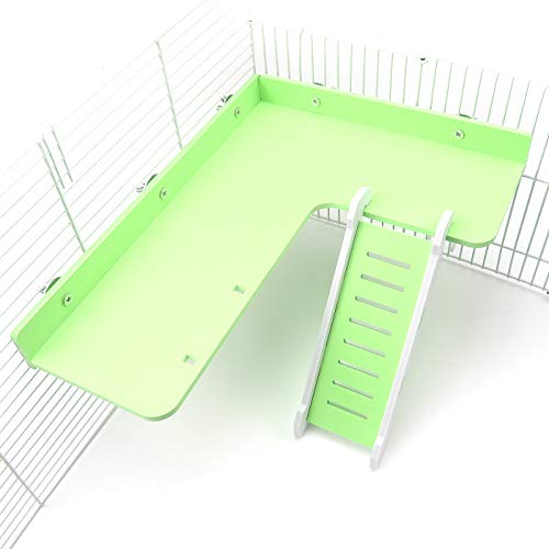 Alfie Pet - Kick Wood Ladder Platform for Mouse, Chinchilla, Rat, Gerbil and Dwarf Hamster - Color: Green