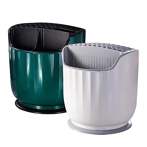 Komost Rotating Utensil Holder for Countertop, Utensil Organizer Caddy Crock for Kitchen Counter, Knife Holder Storage Rack