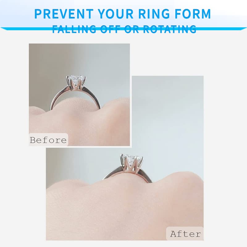 Ring Size Adjuster for Loose Rings - Invisible Spiral Transparent Silicone Ring Guard Clip Jewelry Tightener Resizer Set for Making Jewelry Fitter, Sizer, Guard, Spacer (8 Pack, 4 Sizes )