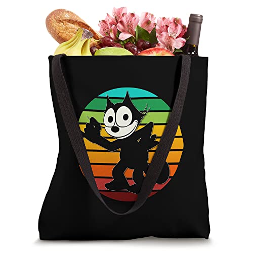 Felix Cartoon Cat Retro Rainbow Sunset Sly Smiling Felix Tee Tote Bag