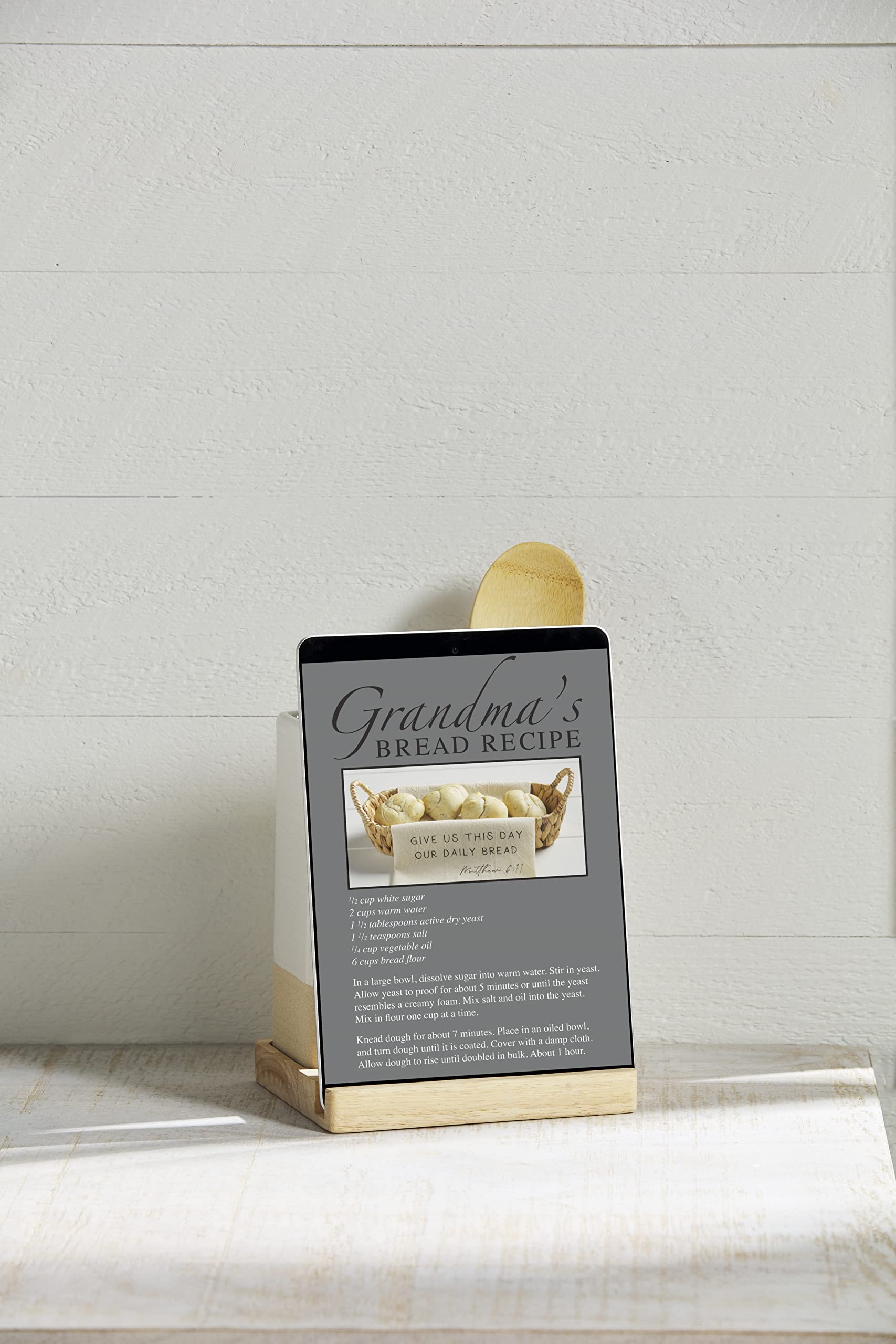 Mud Pie Cookbook & Utensil Caddy, 6.5" x 7.5", Brown