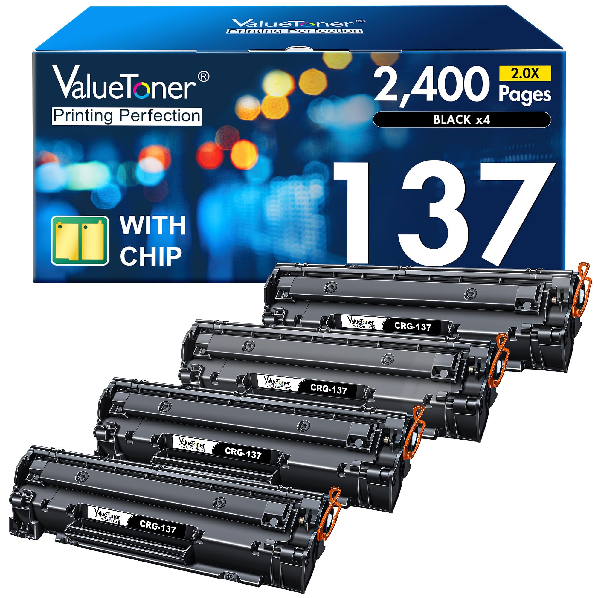 Valuetoner Compatible Toner Cartridge Replacement for Canon 137 CRG 137 9435B001AA to Use with ImageClass D570 MF236n MF247dw LBP151dw MF227dw MF229dw MF216n MF232W MF217w LBP151dw MF249dw (4 Black)