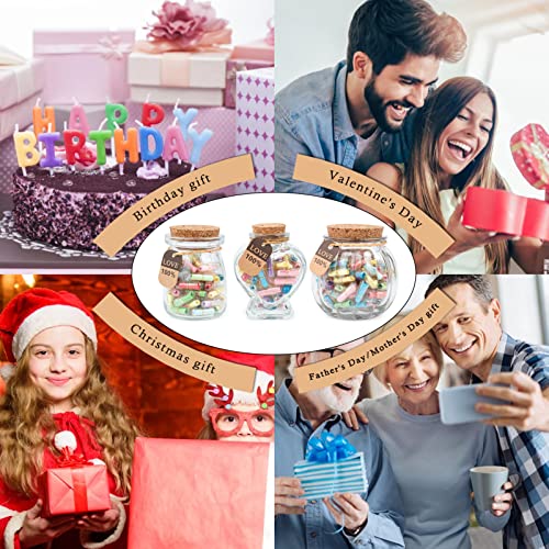 XHDAI Capsule Letters Message in a Bottle Glass,Capsule Message Pills/Love Letter/Cute Gifts Ideas for Boyfriend/Girlfriend. (Transparent 60PCS)