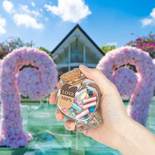 XHDAI Capsule Letters Message in a Bottle Glass,Capsule Message Pills/Love Letter/Cute Gifts Ideas for Boyfriend/Girlfriend. (Transparent 60PCS)