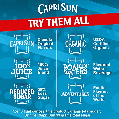 Capri Sun 100% Juice Fruit Punch Naturally Flavored Juice Blend, 10 ct Box, 6 fl oz Pouches