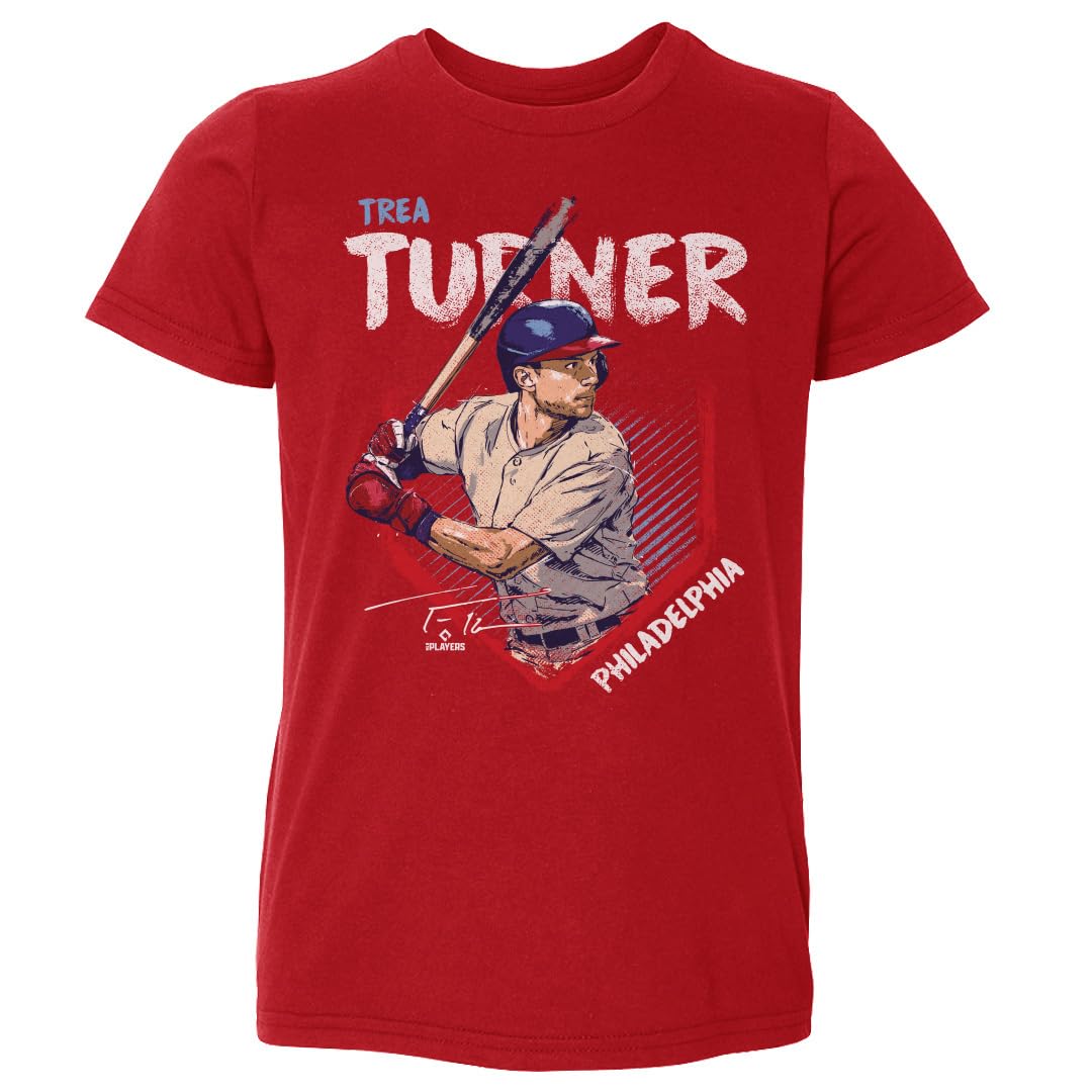 500 LEVEL Trea Turner Toddler Shirt (Toddler Shirt, 4T, Red) - Trea Turner Philadelphia Base WHT