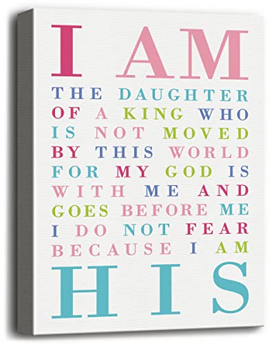 Religious Canvas Wall Art, Inspirational Quote Bible Verse Wall Art Canvas Prints Poster, Christian Scripture Print Decor for Girls Room, Bedroom, Gifts for Daughter Women Size 12x15