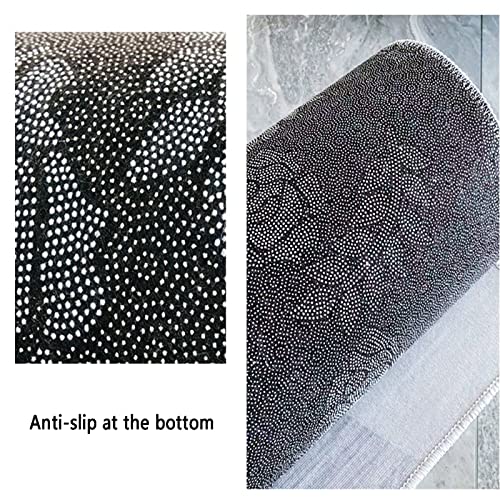 Black and Gold Rugs Large Feather Living Room Bedroom Carpet Outdoor Indoor Washable Rug 79 in x 55 in