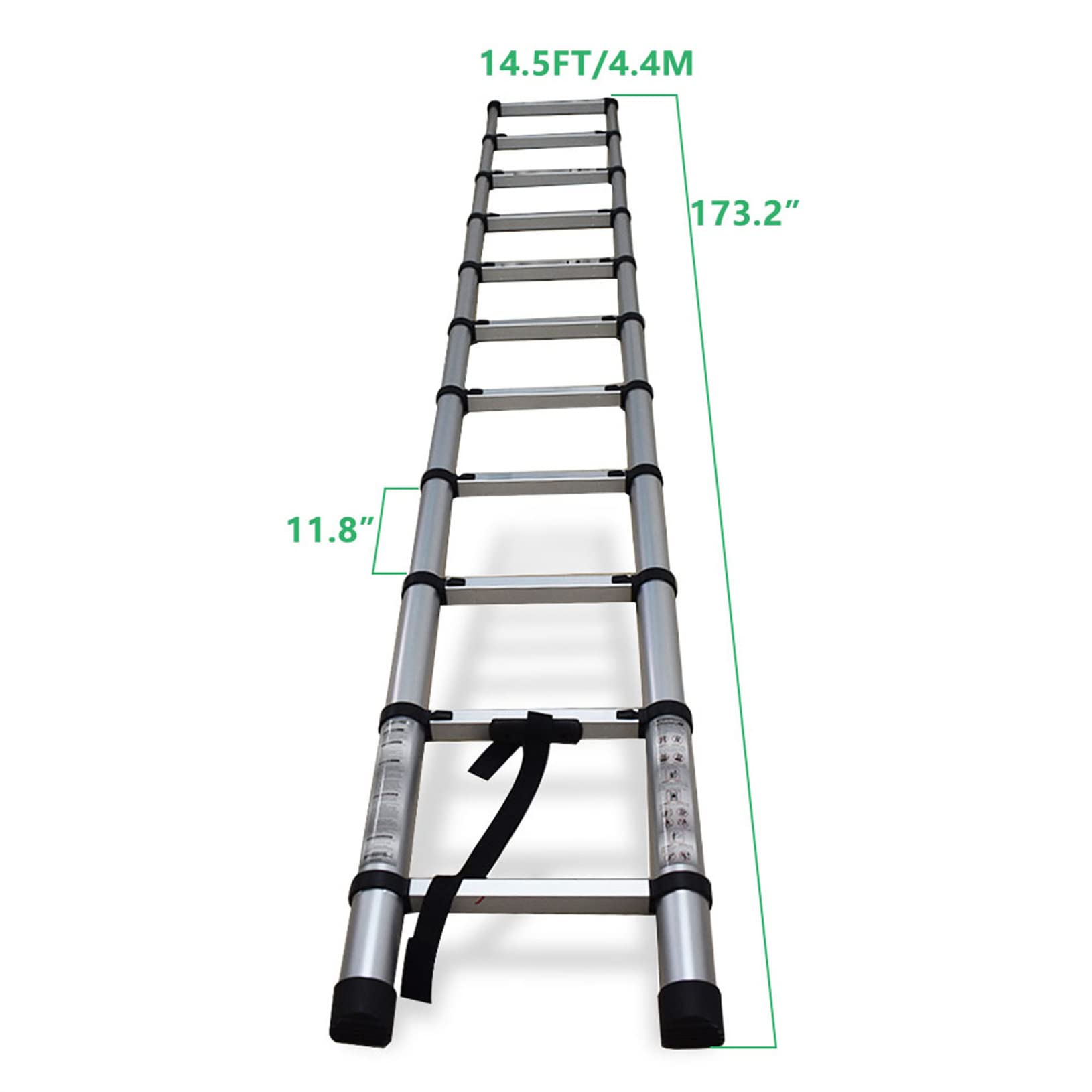 LABLT Aluminum Extendable Ladder Collapsible Ladder Folding Telescoping Ladder, Multi-Use, 330 lbs Capacity, 10.5FT/12.5FT/14.5FT