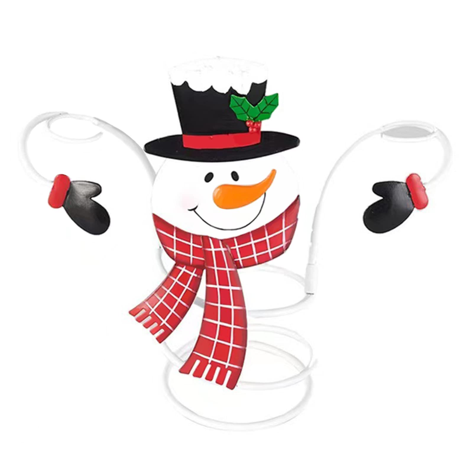 Christmas Wine Bottle&Glass Holder, Wine Glass Holder Winter Christmas Festival Winebottle Metal Art Decoration Wine Glass Bracket. (Snowman), GHB4