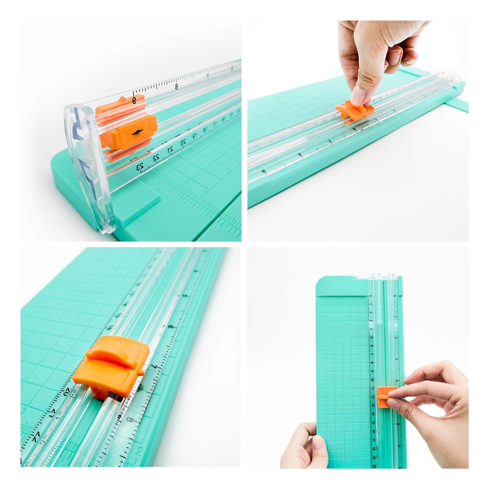 Paper Cutter A5 Paper Trimmer Titanium Scrapbooking Tool with 1pcs Replacement Cutting Blade,for Scrapbooking, Picture Cutting, Label Design, Photos,Comes with a Replacement Cutting Blade Blade