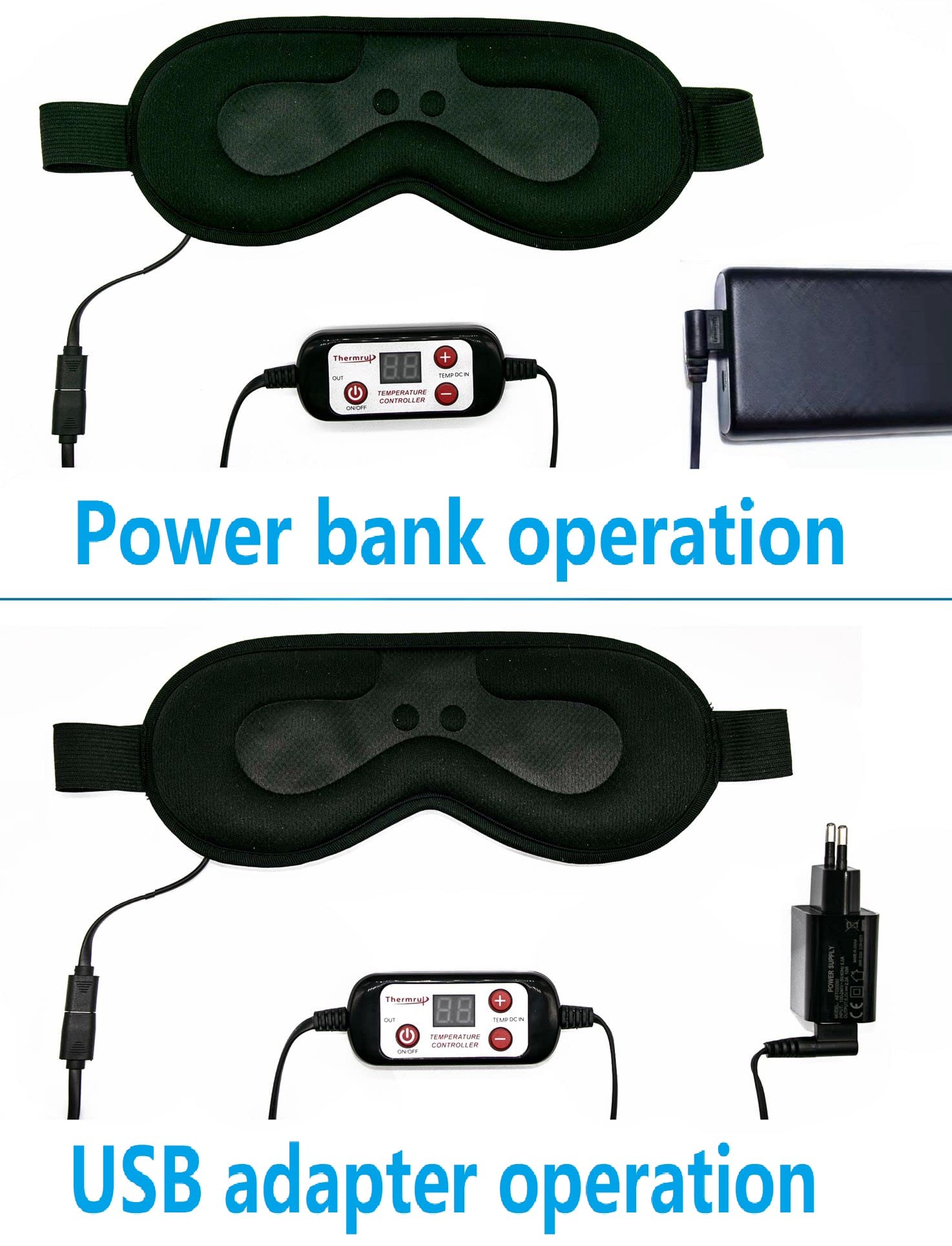Heated Eye Mask, USB Eye Mask for Dry Eyes with Temperatur 105°F 115°F 125°F, far Infrared Therapy