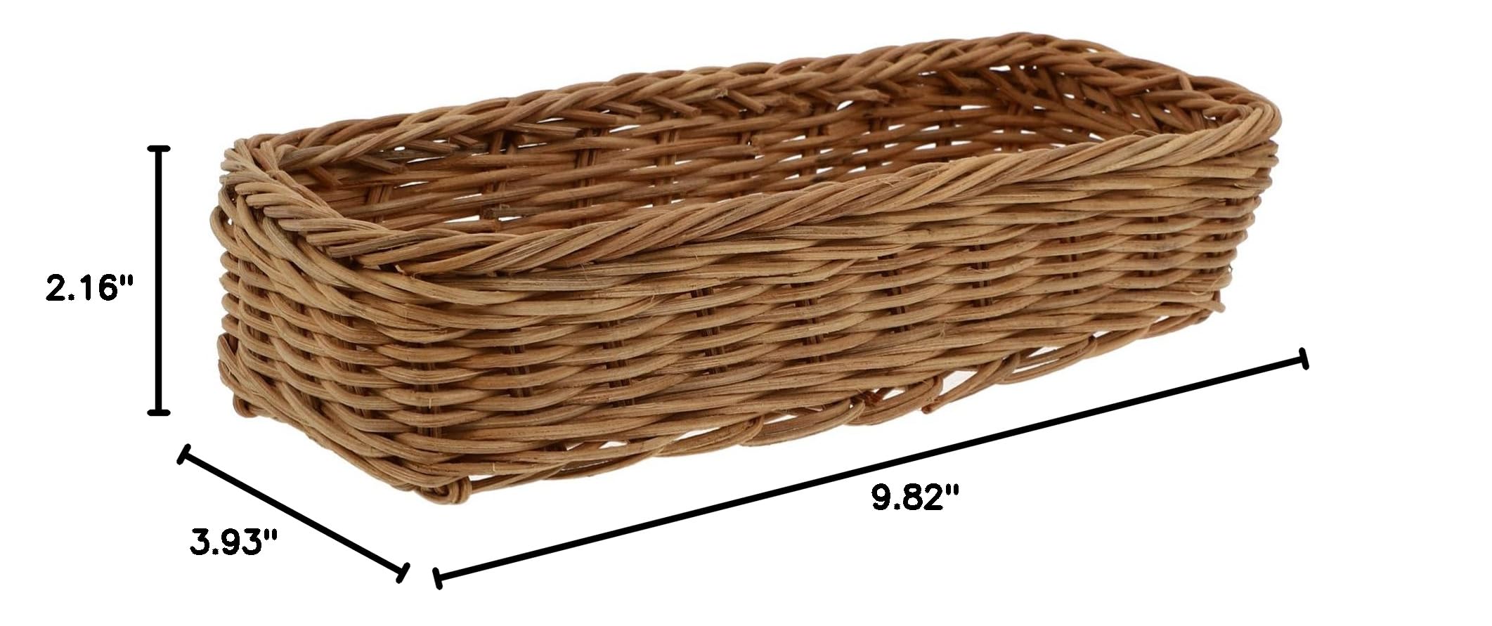 BESPORTBLE Wicker Cutlery Basket Rectangular Woven Baskets Bins Woven Forks Knives Spoons Storage Organizer Box Seagrass Basket for Silverware