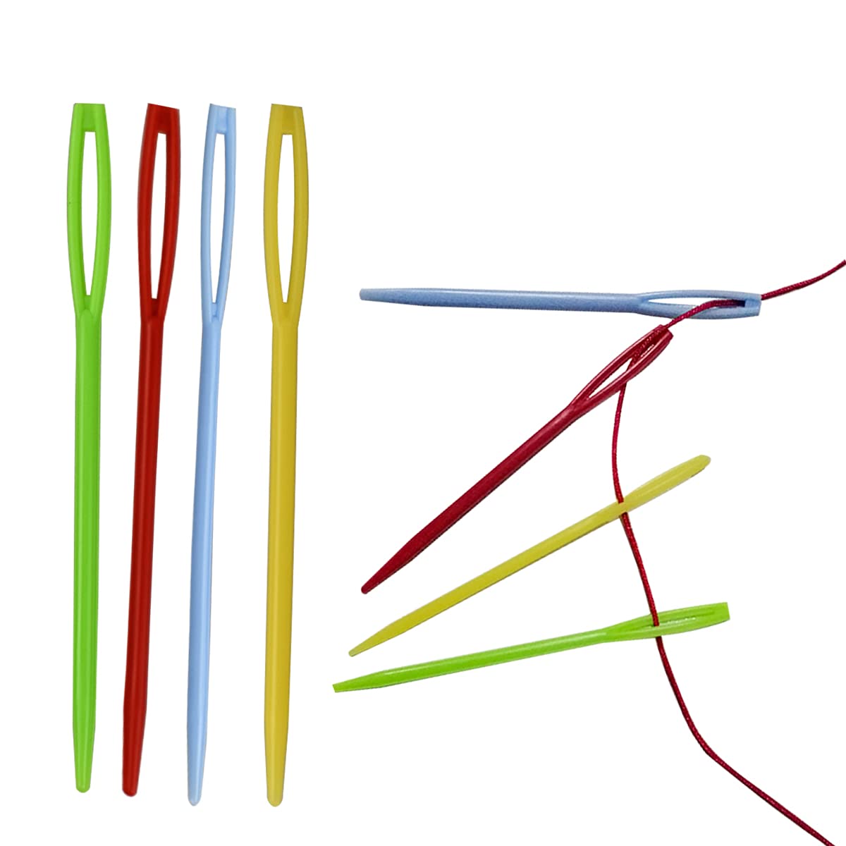 48pcs 2.7 "Large Eye Plastic Sewing Needles Yarn Needles Safety Lacing Needles Children Safety Learning Needles Applicable to Children Craft Needles Project,4 Colors
