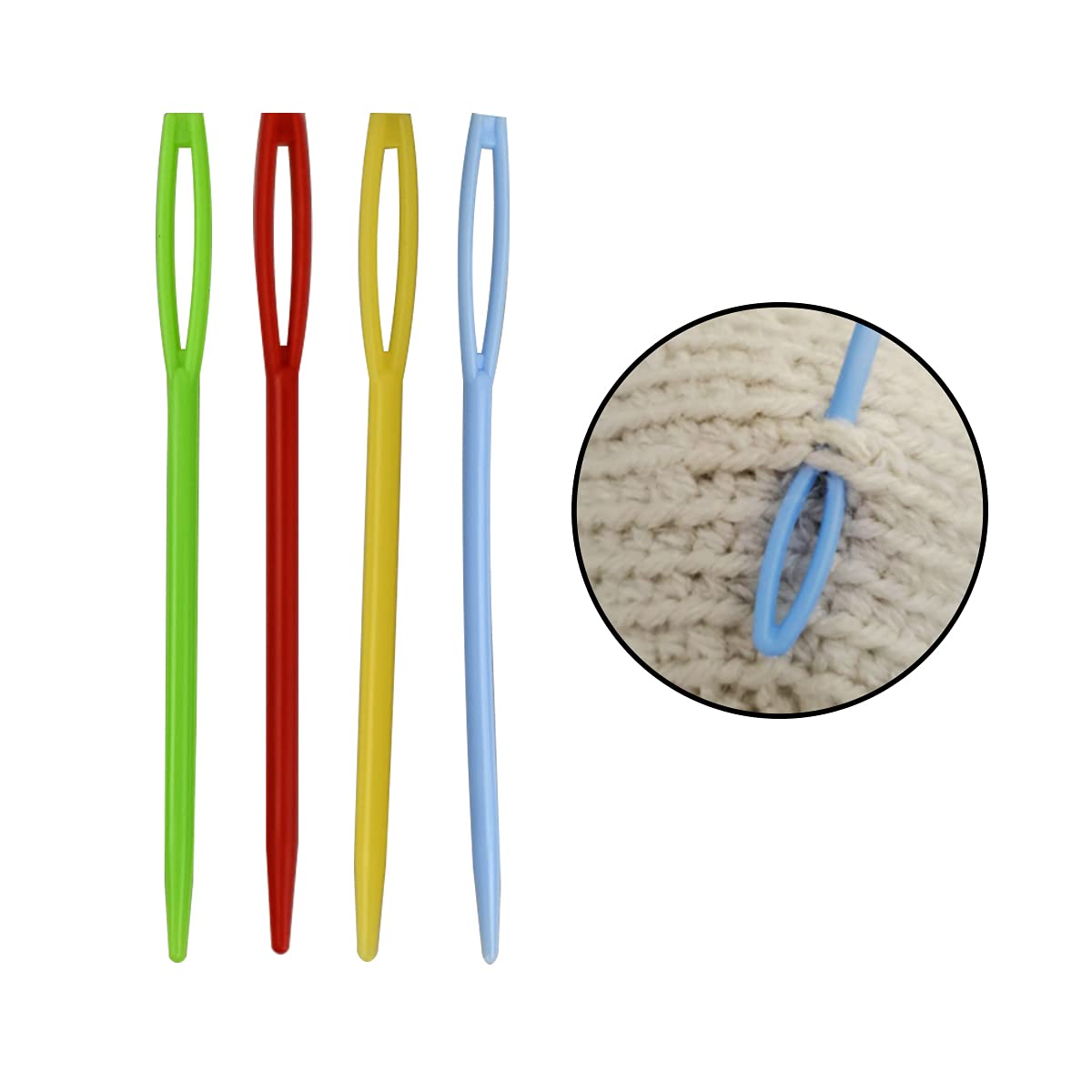 48pcs 2.7 "Large Eye Plastic Sewing Needles Yarn Needles Safety Lacing Needles Children Safety Learning Needles Applicable to Children Craft Needles Project,4 Colors