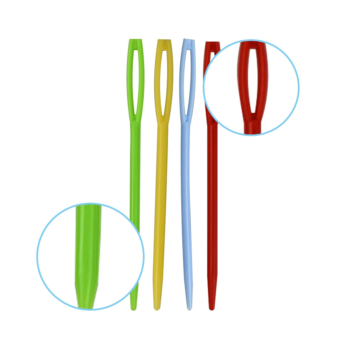 48pcs 2.7 "Large Eye Plastic Sewing Needles Yarn Needles Safety Lacing Needles Children Safety Learning Needles Applicable to Children Craft Needles Project,4 Colors