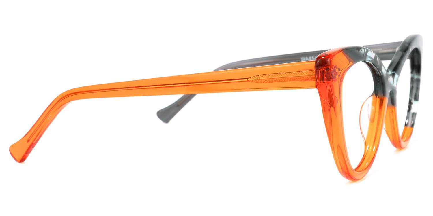 Zeelool Trendy Cat Eye Glasses Frame for Women with Non-prescription Clear Lens Maxine WA454518-04 Orange