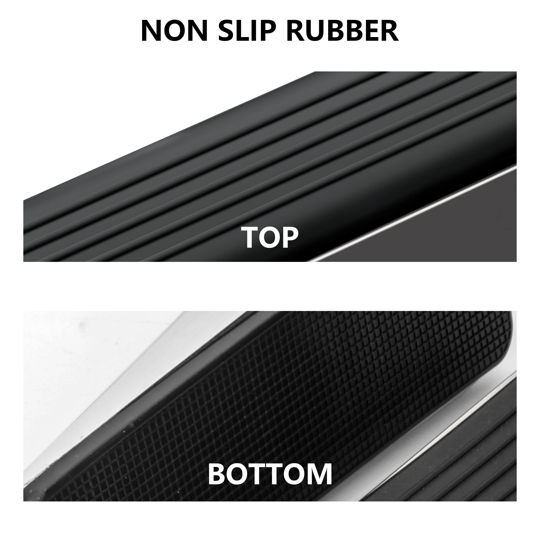 Techoln Heavy Duty Door Stopper, Rubber Wedge,304 Stainless Steel Security Door Stops,Suitable for All Floor Surfaces, with Hangers for Easy Storage (2, Black)