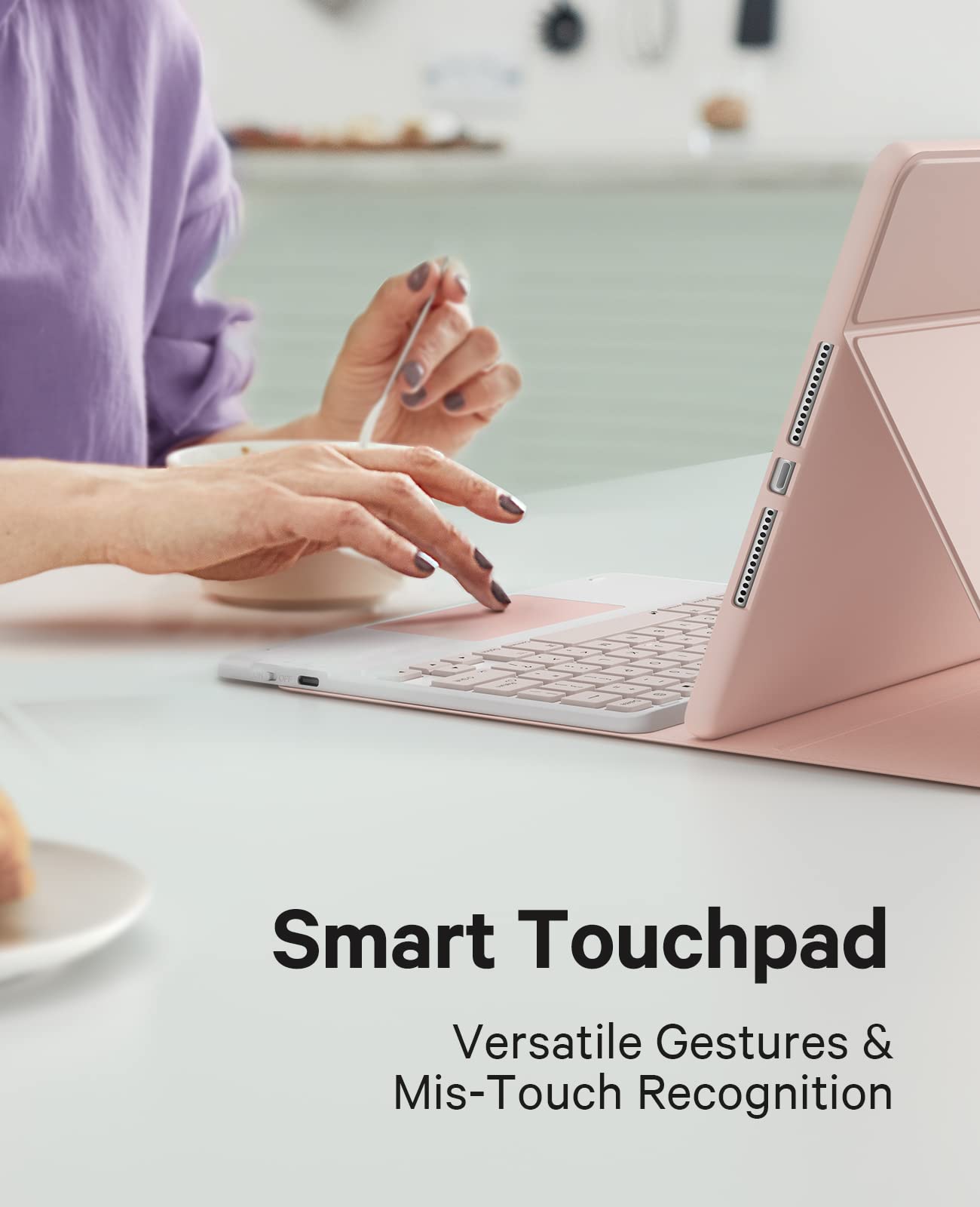 GreenLaw Keyboard Case for iPad 9th Generation 10.2", iPad 8th/ 7th/Air 3, Detachable Wireless Keyboard Case for Pro 10.5 inch, 7 Color Backlit, Stain-Resistant Cover, 2 BT Connection, Pink