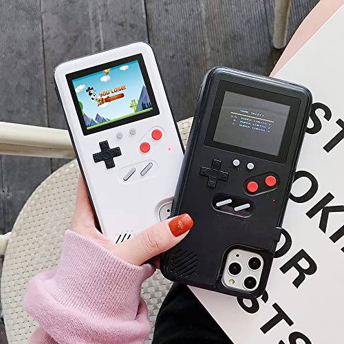 Playable Game Case for iPhone 12 Pro, Retro Gameboy Case for Men and Women, Handheld Gaming Case for iPhone 12 Pro with Built-in Games White