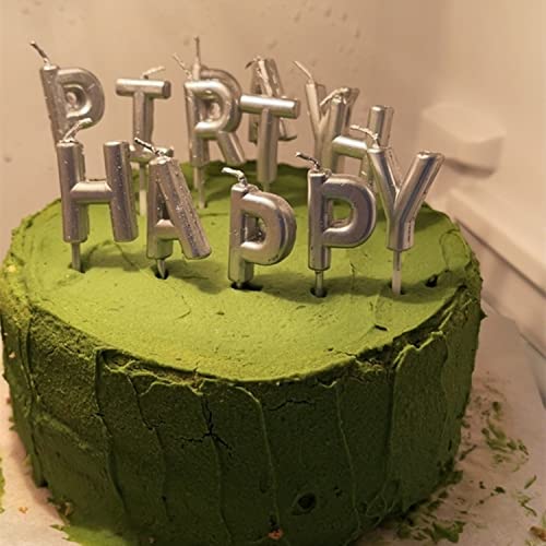 LOEVEVRY Happy Birthday Candles Set – 13 Count,Happy Birthday Metallic Letter Candle Cake Topper,Birthday Party Baby Bridal