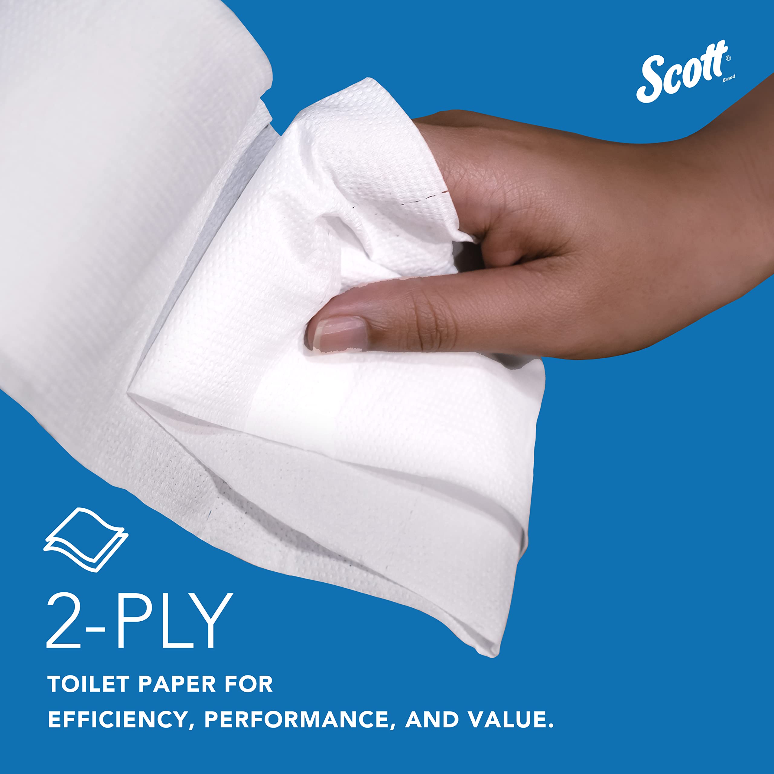 Scott Essential Jumbo Roll JR. Commercial Toilet Paper (67805), 100% Recycled Fiber, 2-PLY, White, 12 Rolls / Case, 1000' / Roll