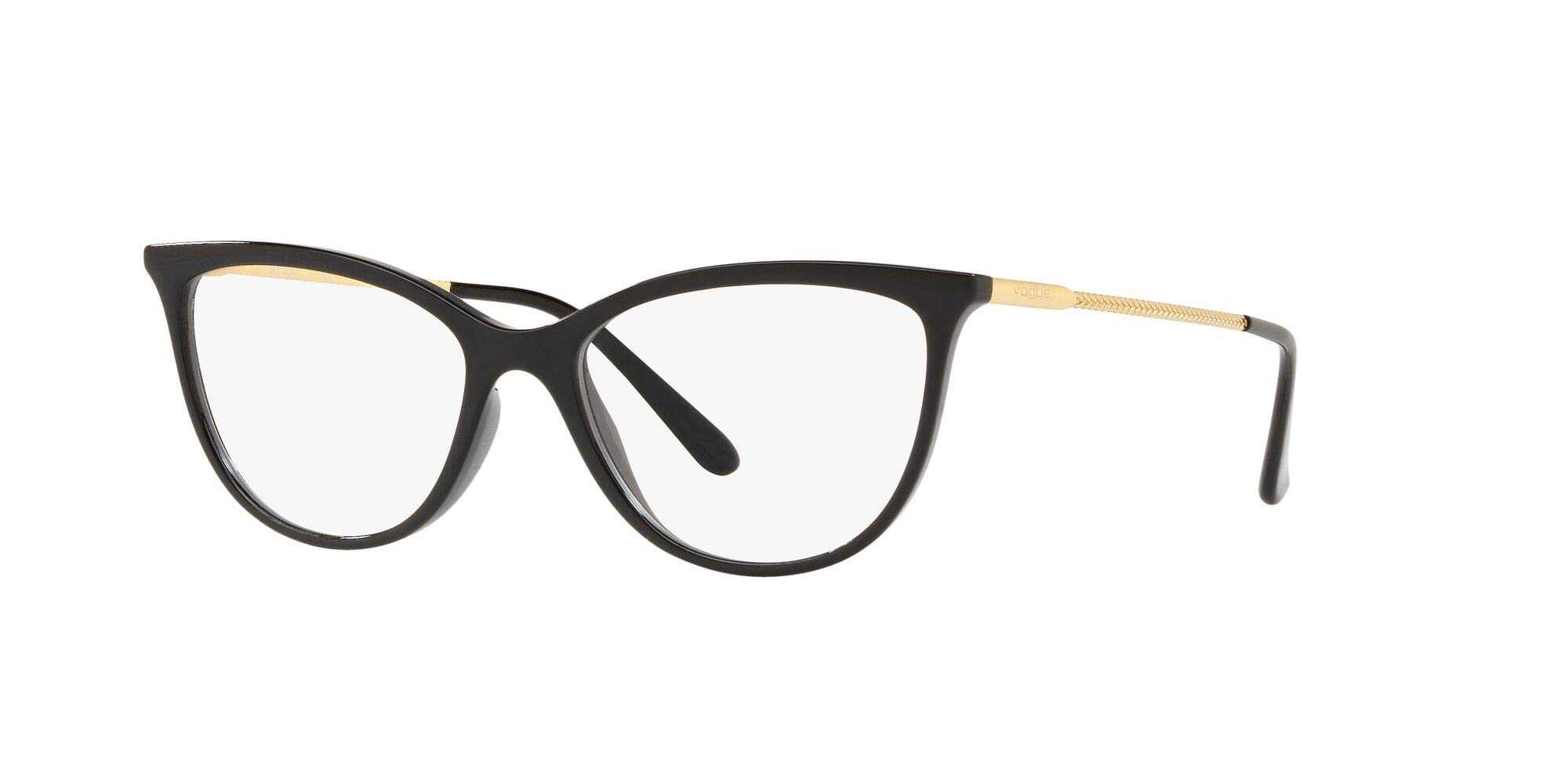 Vogue Eyewear Women's VO5239 Cat Eye Prescription Eyeglass Frames, Black/Demo Lens, 52 mm
