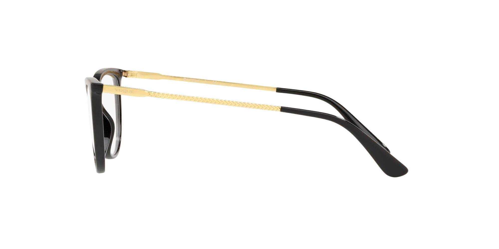 Vogue Eyewear Women's VO5239 Cat Eye Prescription Eyeglass Frames, Black/Demo Lens, 52 mm