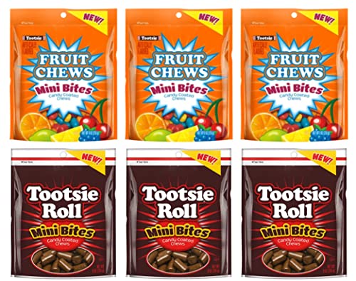 Tootsie Mini Bites Snack Peak Gift Box; 6 (9 oz) bags β Original and Fruit Chews