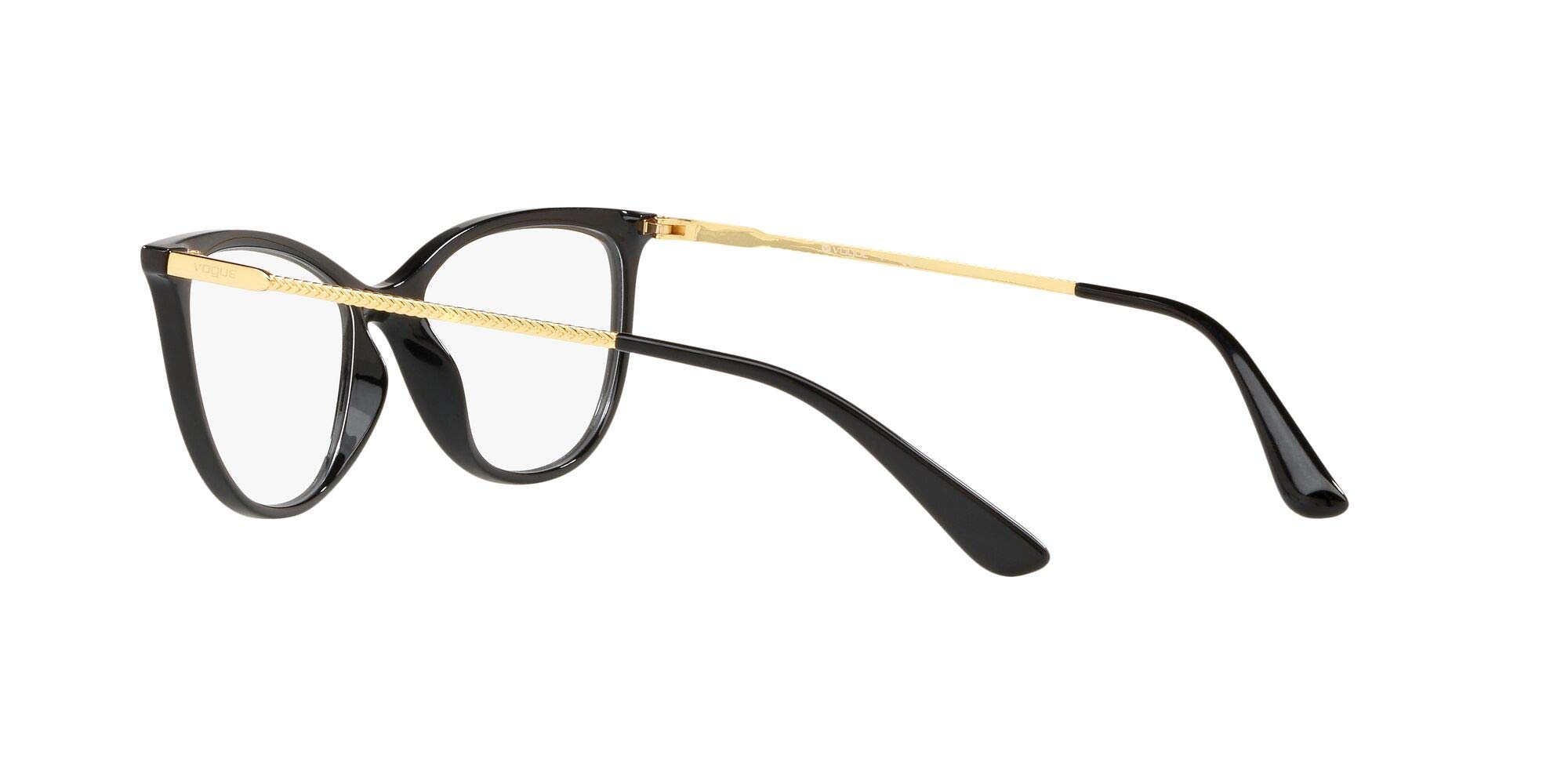 Vogue Eyewear Women's VO5239 Cat Eye Prescription Eyeglass Frames, Black/Demo Lens, 52 mm