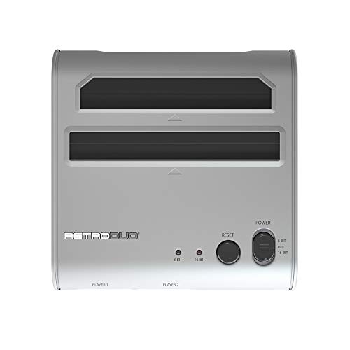 Retro-Bit Retro Duo 2 in 1 Console System - for Original NES/SNES, & Super Nintendo Games - Silver/Black