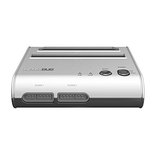 Retro-Bit Retro Duo 2 in 1 Console System - for Original NES/SNES, & Super Nintendo Games - Silver/Black