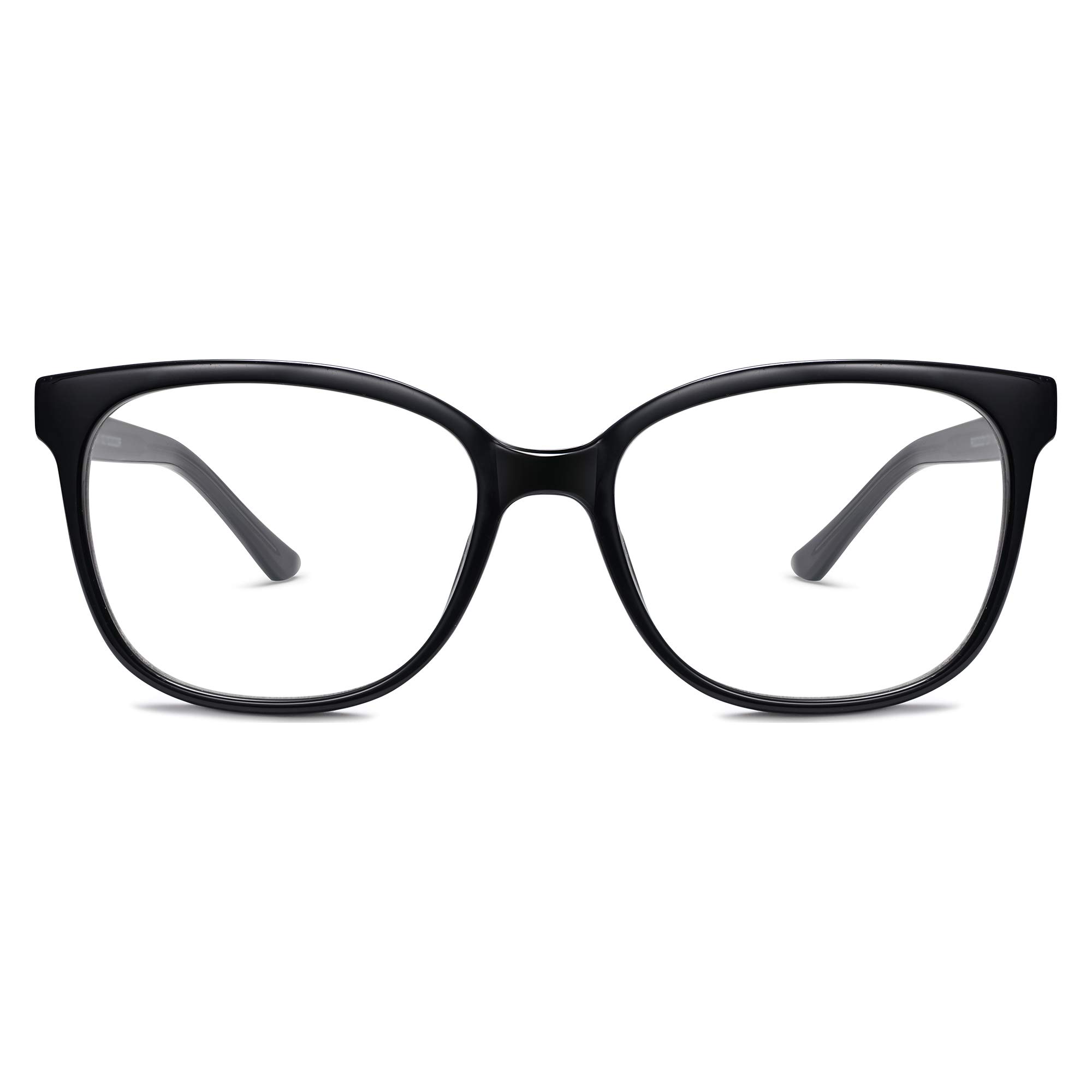 SOJOS Clear Blue Light Glasses Computer Glasses Embossed Temple ROCOCO SJ5099, Black Frame/Anti-Blue Light Lens