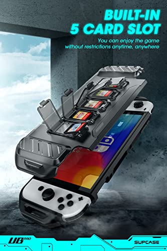 SUPCASE Unicorn Beetle Forma Series Case for Nintendo Switch OLED Model (2021), Rugged Slim Protective Case with Dustproof Front Cover & 5 Game Card Storage Slots (Black)