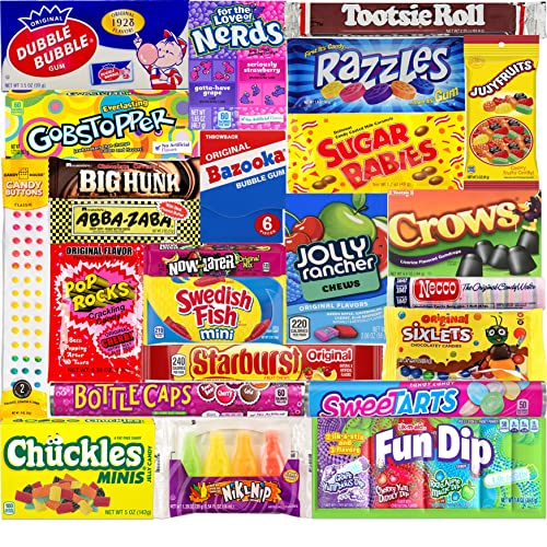 Assorted Candy- Vintage Theater Candy- Nostalgic Candy Bulk Pack- Retro Candy Mix- 24 Pack Movie Theater Candy- Old Fashioned Old School Candy
