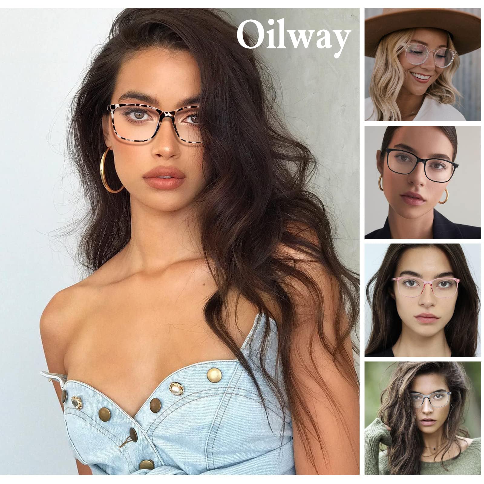 Oilway Blue-Light Blocking Glasses for Women Men - 3Pack Computer Reading/Gaming/TV/Phones Glasses Anti Eyestrain & UV Glare