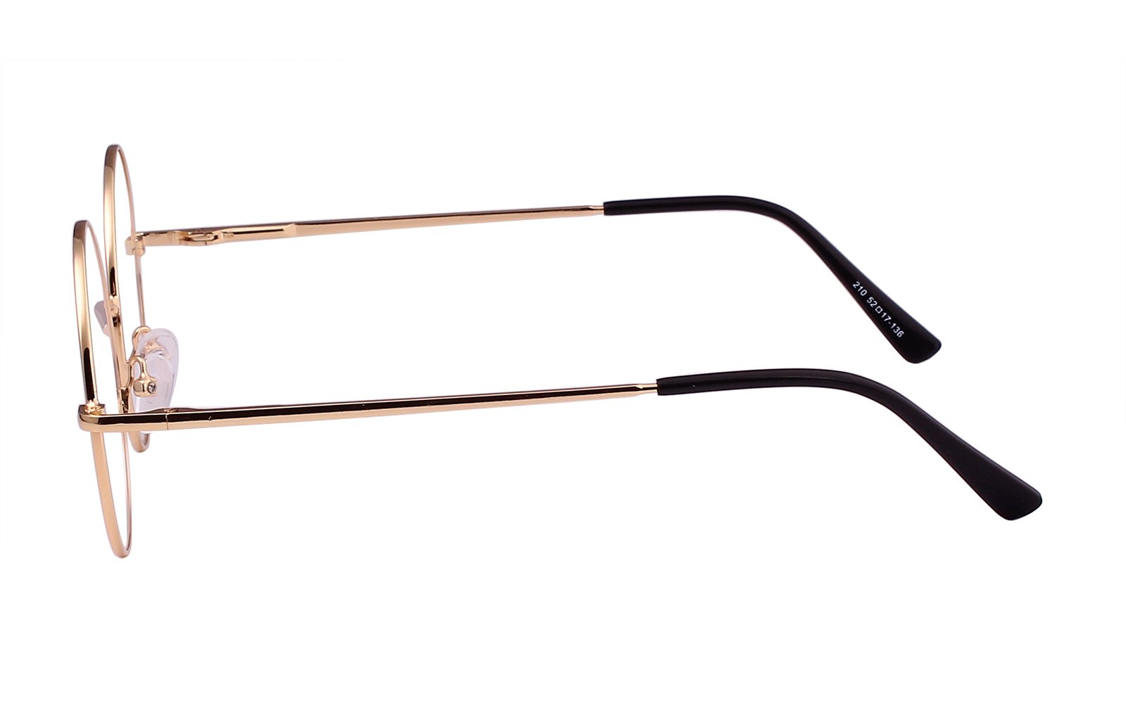 Agstum Retro Round Metal Non-Prescription Eyeglasses Frame with Spring HInge Clear Lens (Gold, (Medium size) 46)