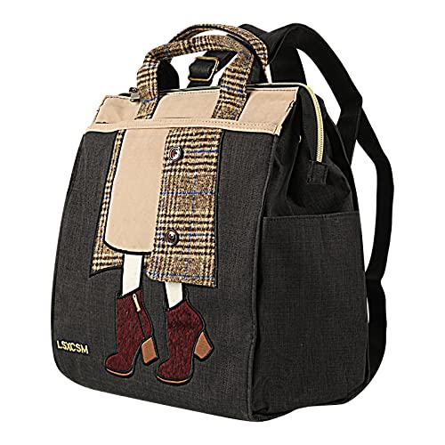LSXCSM Women's Mini Backpack Purse Small Fashion Handbags Cute Convertible Backpack Tote for Girls Kids with Interior Pocket Zipper (Black)