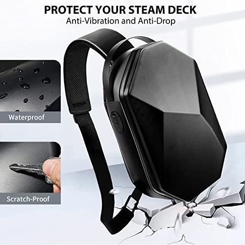 ANNAPRO Carring Case for Nintendo Switch/Switch OLED/Steam Deck, Shockproof Hard Shell Protective Case Compatible with Steam Deck Docking Station, Portable Travel Shoulder Backpack for Nintendo Switch/Steam Deck Console & Accessories