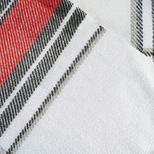 Bangya Acrylic Plaid Throw Blanket with Decorative Fringe for Travel,Bed, Sofa, Couch,Office (Red, 50inch x 60inch)