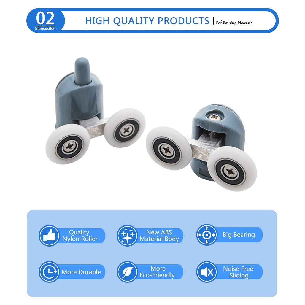 Double Pop Up Wheels Sliding Shower Door Rollers Runners Pulleys Screw Cover Cap Cabin Room (Color : DW-114-8PCS Size : 25mm) (Dw 114)