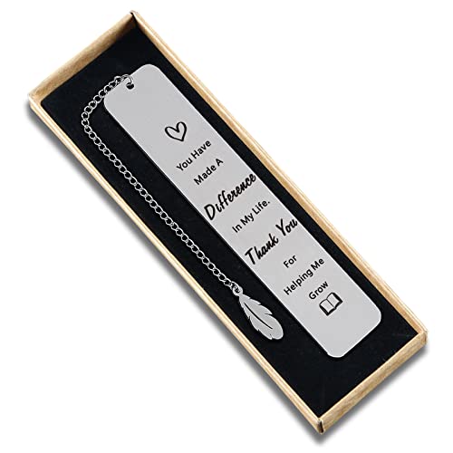 Appreciation Gifts for Teachers Mentor Teaching Assistant Boss Book Lovers Readers Thank You for Helping Me Grow Metal Bookmarks Appreciation Week First Last Day of School Graduations