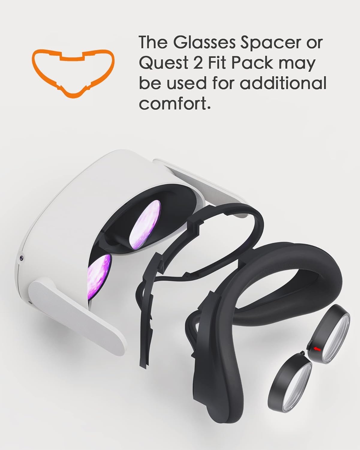 Amavasion Glasses Lenses Compatible with Quest 3S/2, VR Lenses Insert Easy-to-Install Frame Plus Lens Combination SPH:-5.25(One Lens)