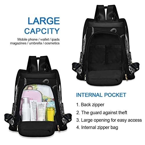 ALAZA Sugar Skull Octopus Large Women's Fashion Casual Backpack Purse Shoulder Travel Bag