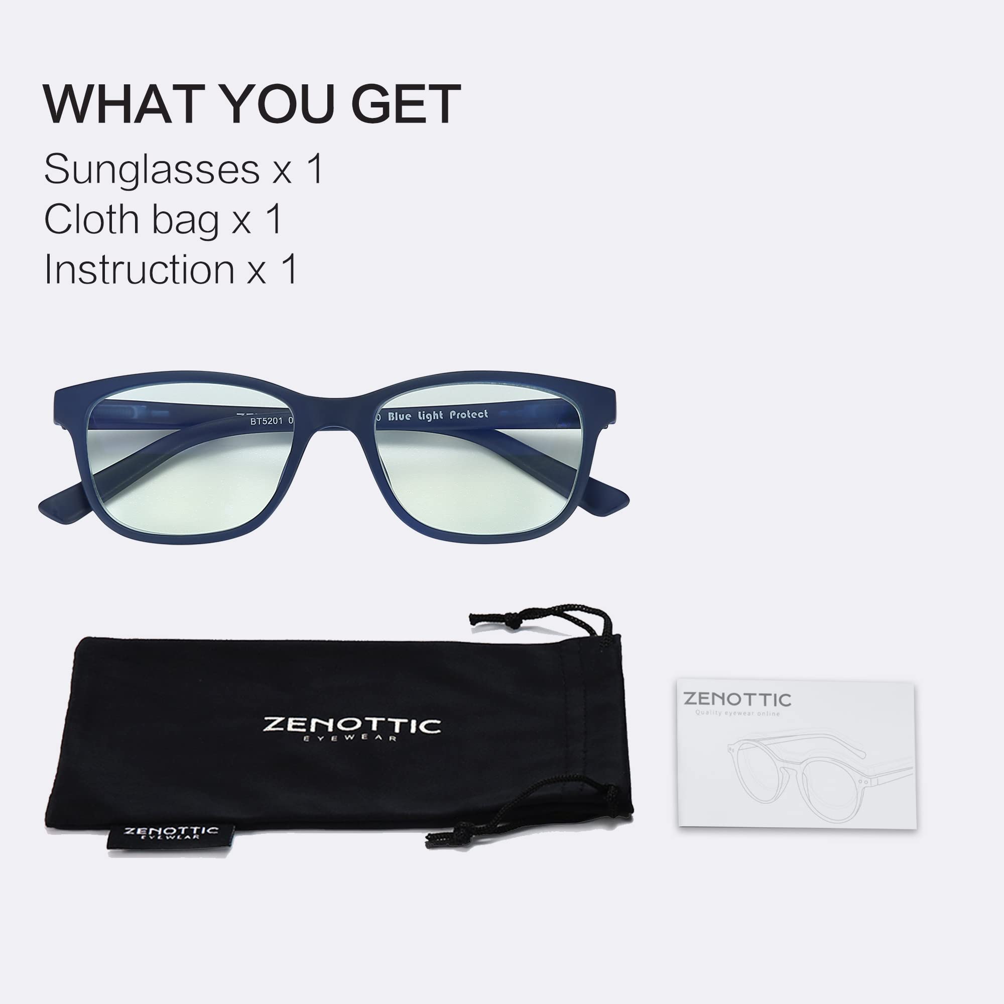 ZENOTTIC Kids Blue Light Blocking Glasses Anti Glare Lens Lightweight Frame Computer Eyeglasses for Boys and Girls(Blue)