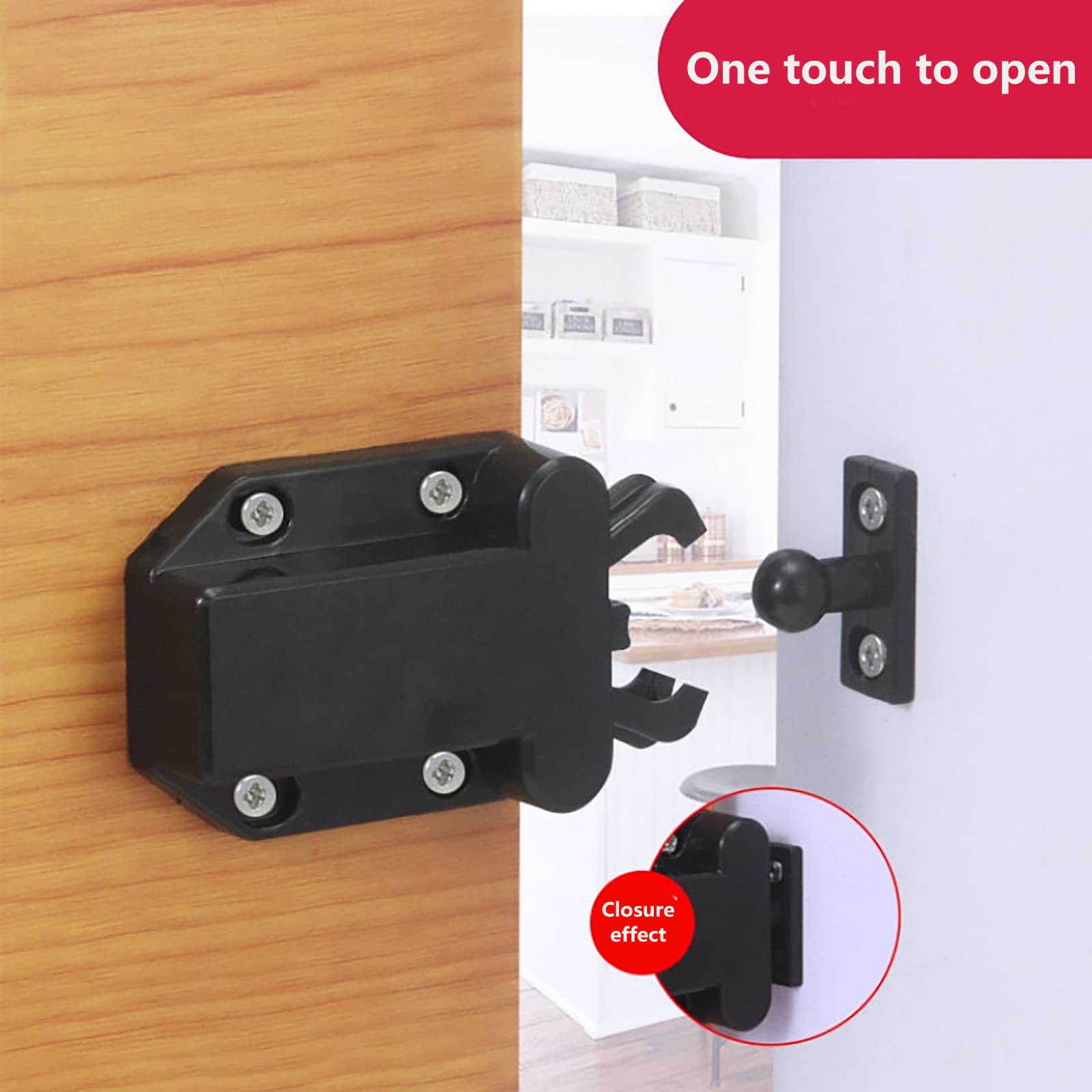 push the latch.door catch,Drawer Cabinet Catch Rebound Cabinet Latches Push Latch with Automatic Pop-Up Function Cabinet Lock Self-Locking Device for Cabinet Door Closure Push Catch Pop Out Cabinet Ha
