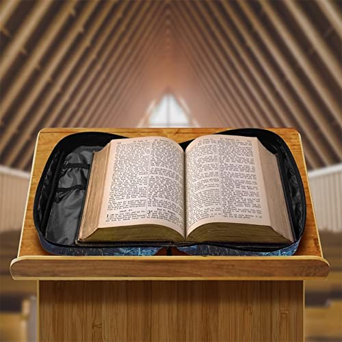 BYCHECAR Large Bible Case for Women Mushroom Bible Study Bag with Pockets Bible Protective Carrying Case Carrier Tote Bag Bible Hand Bag Bible Accessories with Handle Pocket