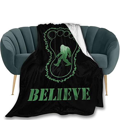 FEILUOKE Funny Bigfoot Sasquatch Blanket Super Soft and Comfortable Warm Flannel Throw Blanket Sofa Bedroom Bed Blanket Adult Children 60x50 Inches