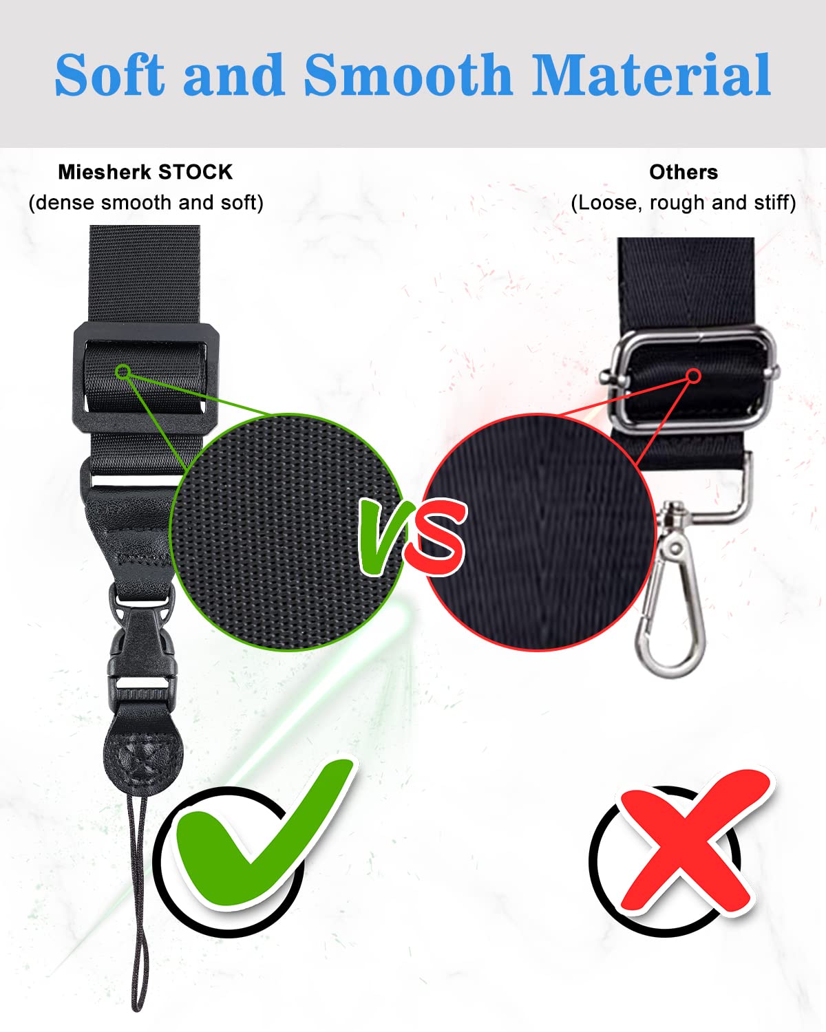Miesherk STOCK Adjustable Shoulder Strap: Replacement iPad Strap Nylon Neck Belt for iPad, Crossbody Bag, Binoculars